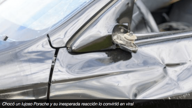 Choca un lujoso Porsche y sorprende con inesperada reacción