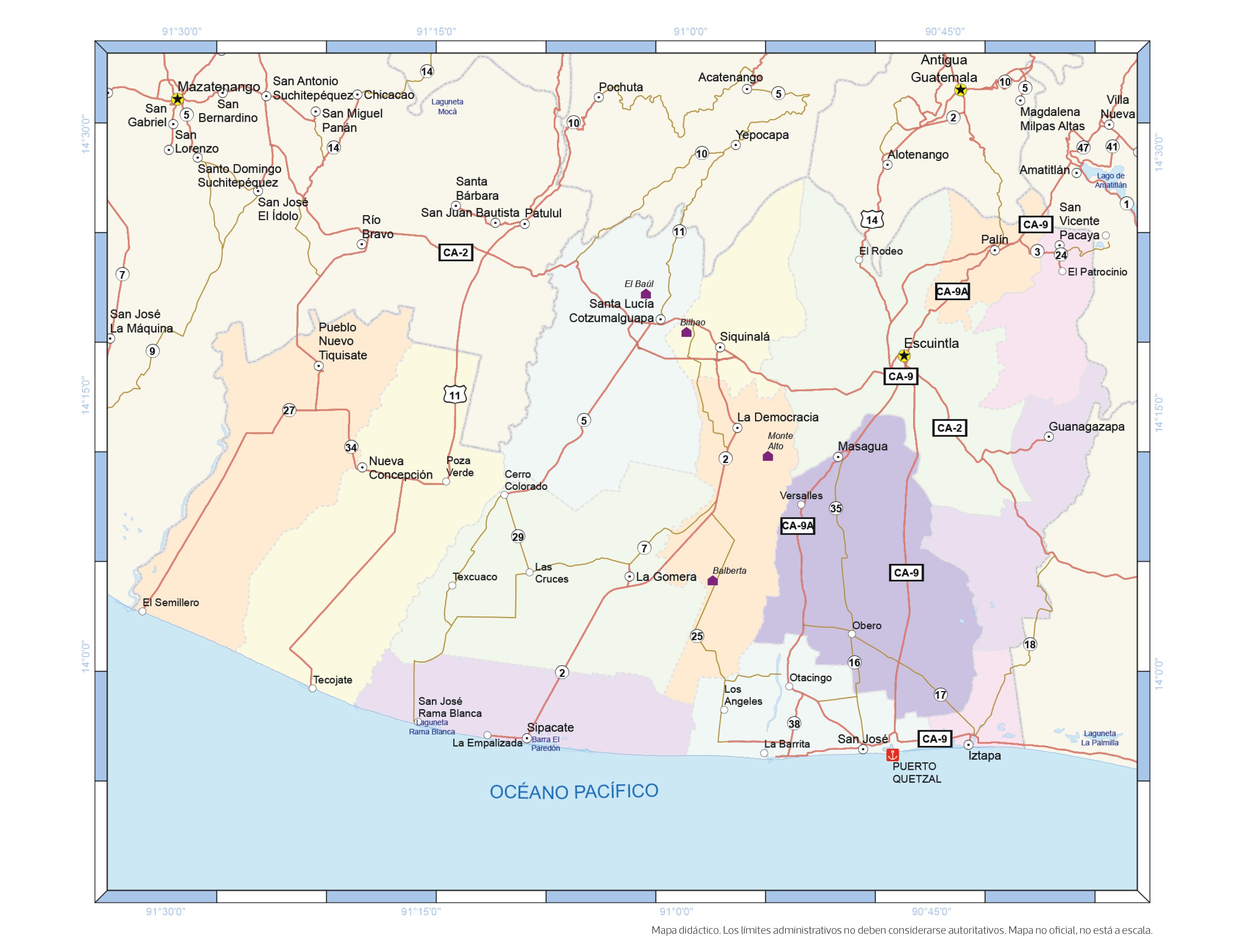 Mapas de los 22 departamentos de Guatemala (y sus características)