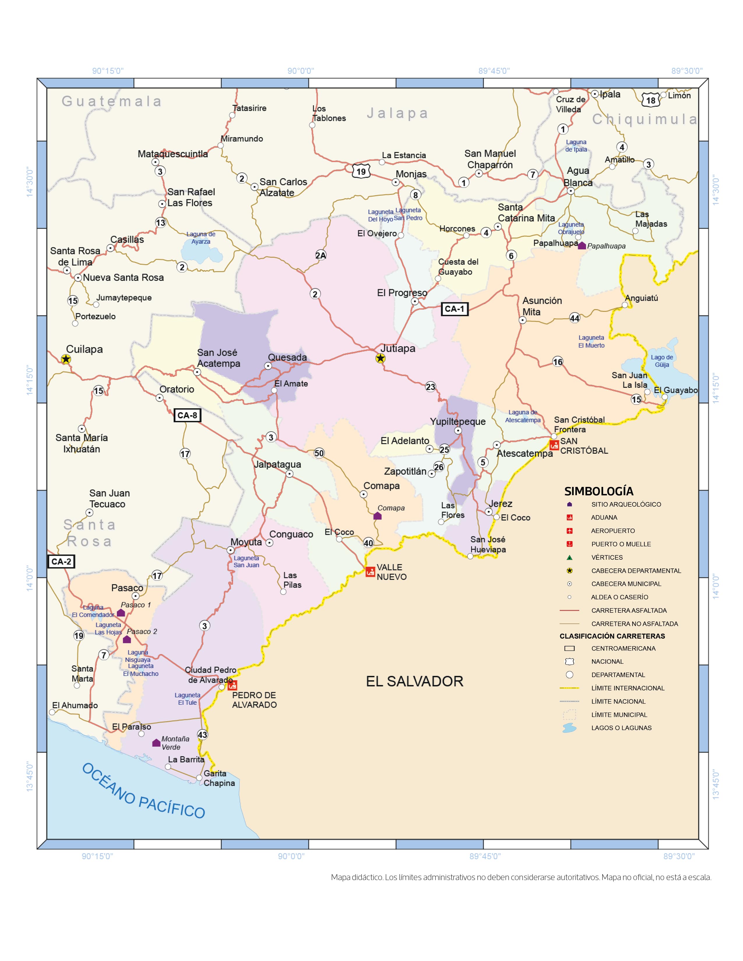 Mapas de los 22 departamentos de Guatemala (y sus características ...