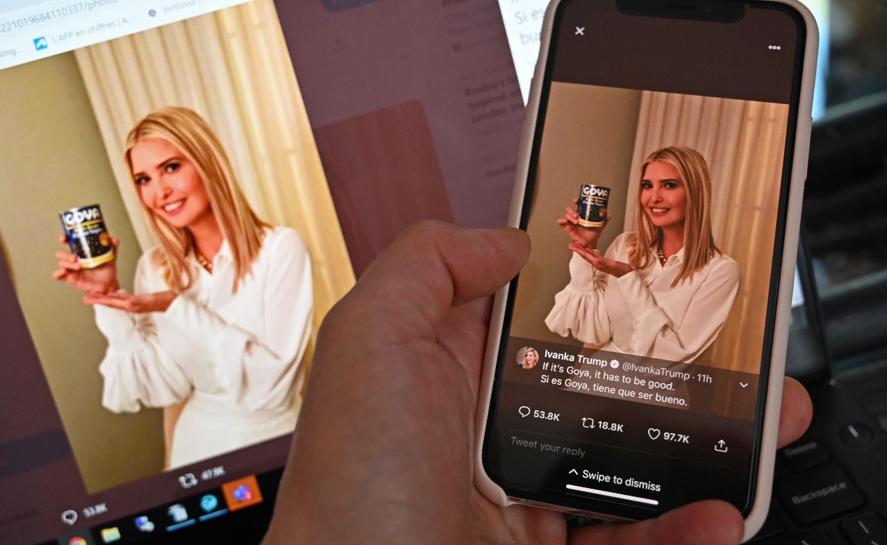 “Si es Goya, tiene que ser bueno”: la foto de Ivanka Trump con una lata ...