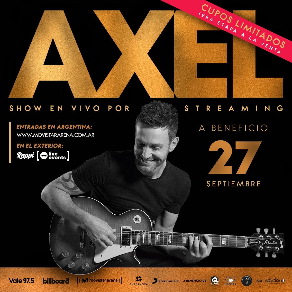 El cantante argentino AXEL realizará un concierto vía streaming ...
